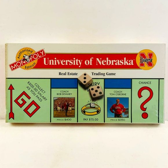 Hasbro | Games | Vintage Monopoly University Of Nebraska Authorized ...